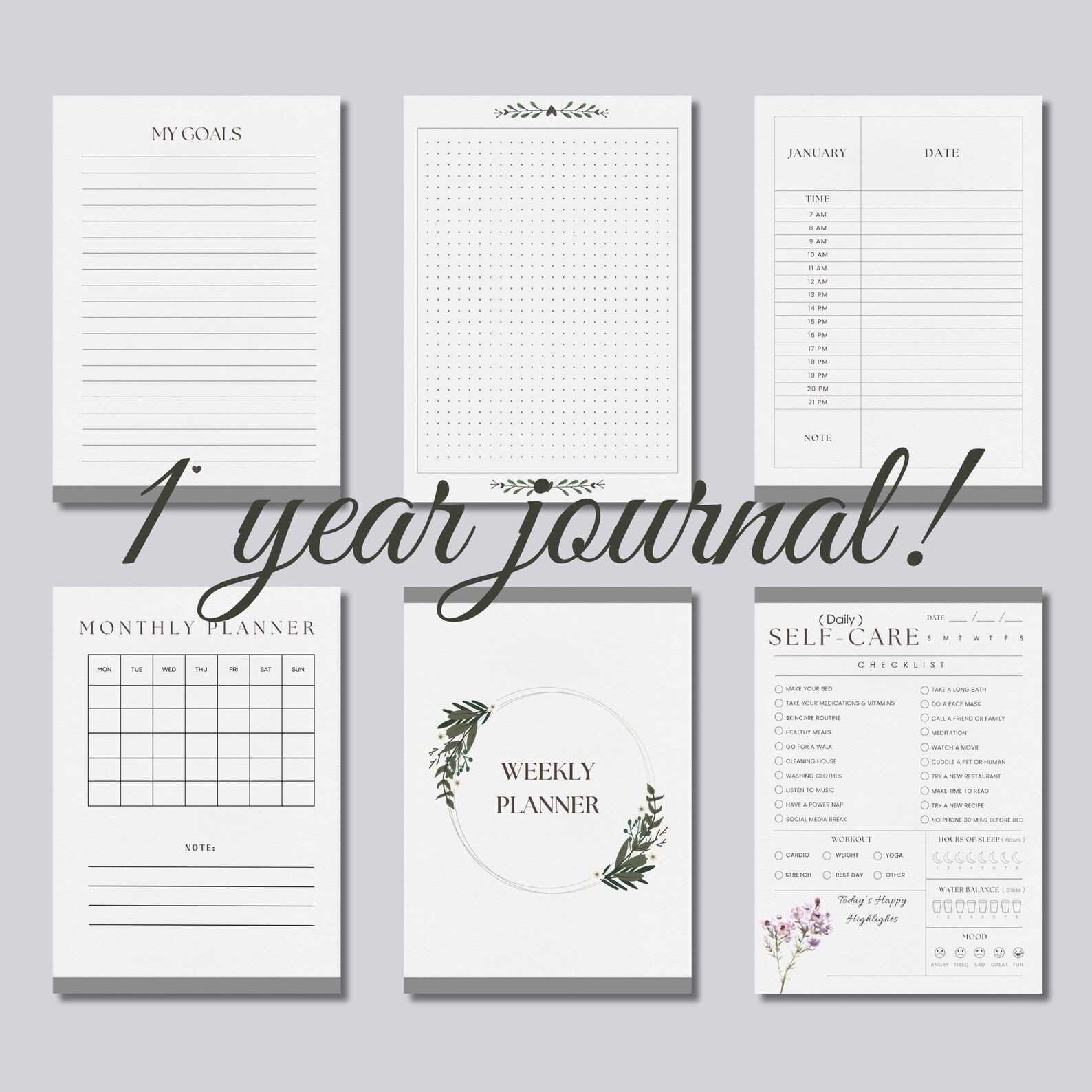 Minimalist Daily Planner – Printable and Digital PDF | Editable ...