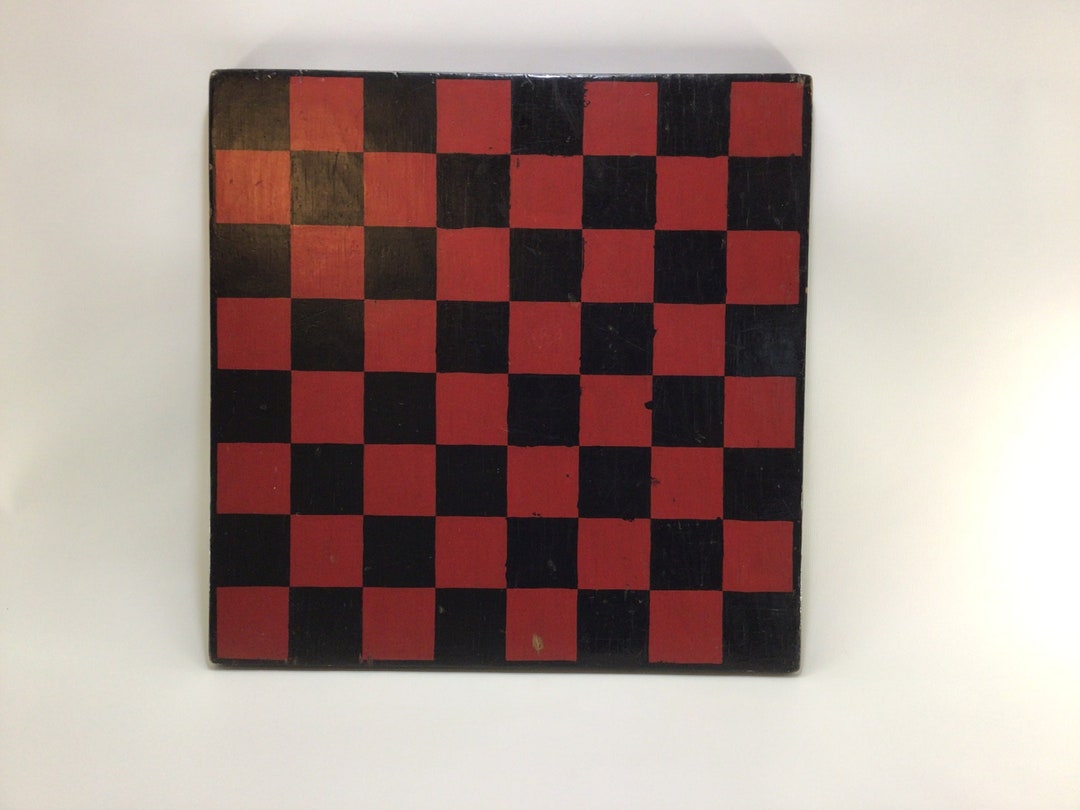 Handmade Footed Checkers Game Board Primitive Rustic Vintage Americana ...