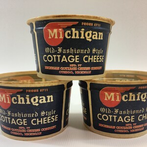 Vintage Cottage Cheese Container Michigan Old Fashion Style Small ...