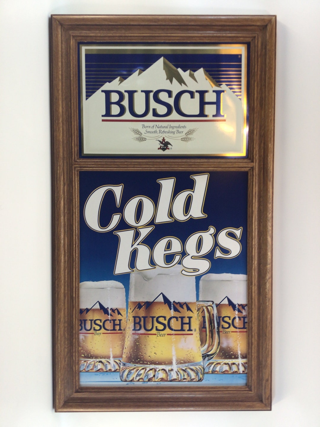 Busch Beer Cold Kegs Tin Litho Panel Sign Original 1980's Vintage ...