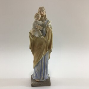 St Joseph Bisque Ceramic Figurine Inarco Mid Century Made in - Etsy