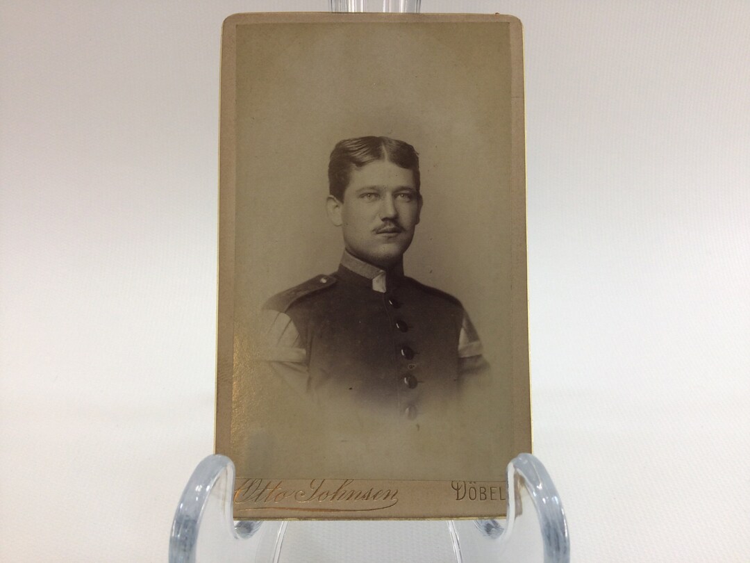 Antique CDV Cabinet Card Photograph 1880s German Soldier Victorian ...
