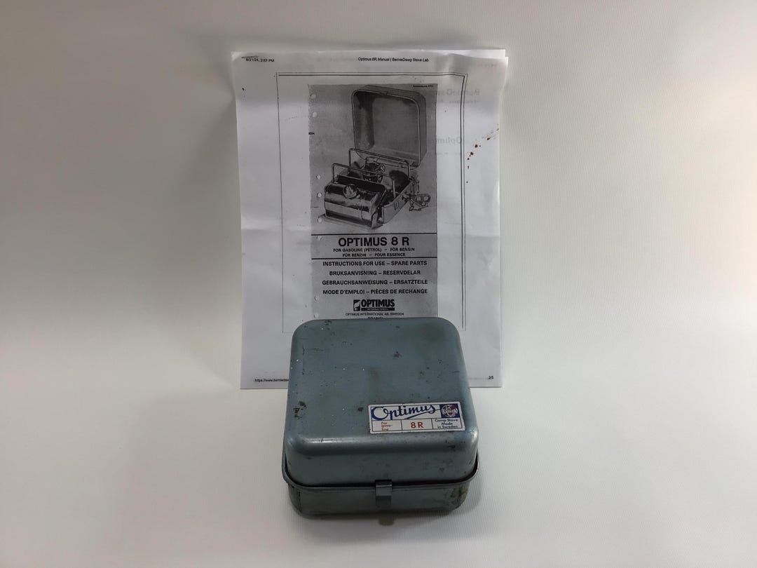 Optimus 8R Camp Stove Vintage Quality Made in Sweden Outdoor Camping ...