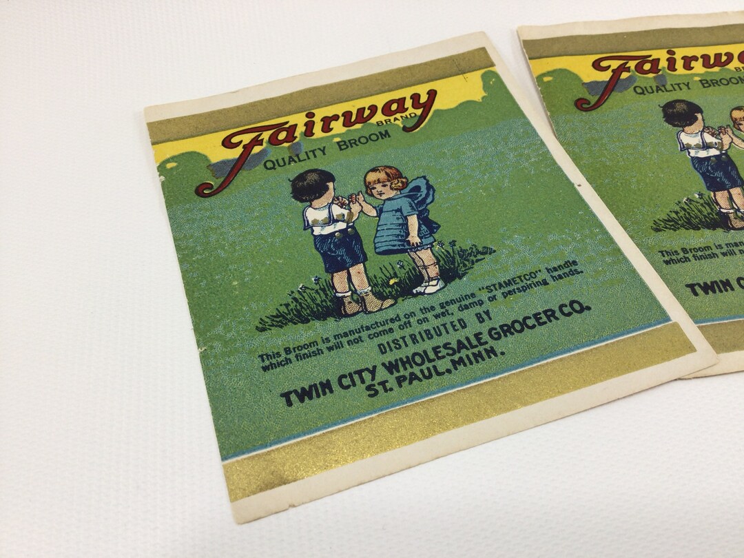Vintage Fairway Straw Broom Labels Collectible Country Cottage ...