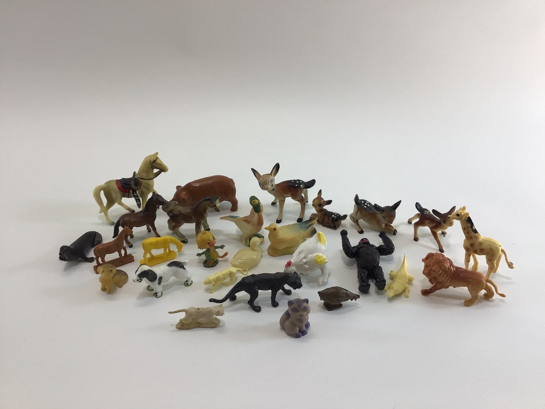 Wild Animals 1970s Plastic Collectible Toy Figurines 20 Assorted Pieces ...