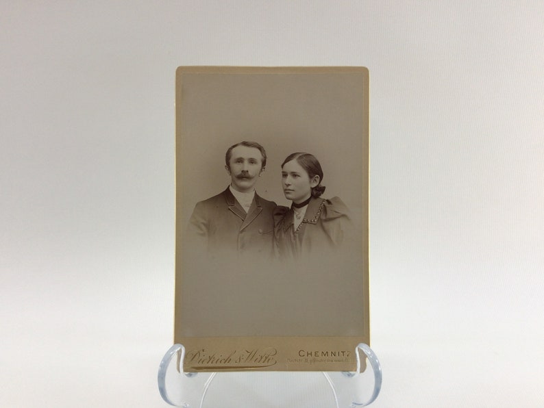 Antique Victorian CDV Cabinet Card Portrait Photograph Young Couple ...