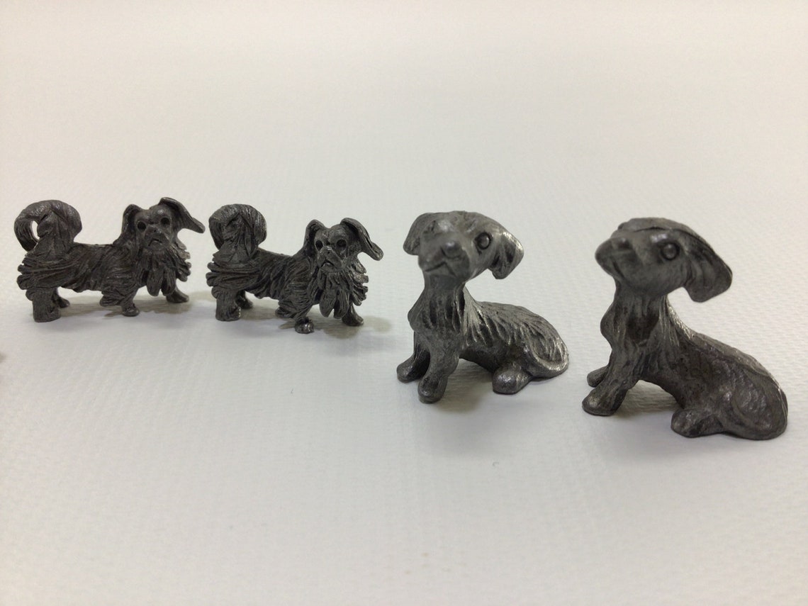 Miniature Pewter Animals Figurine Lot of 9 Vintage Collectible Display ...