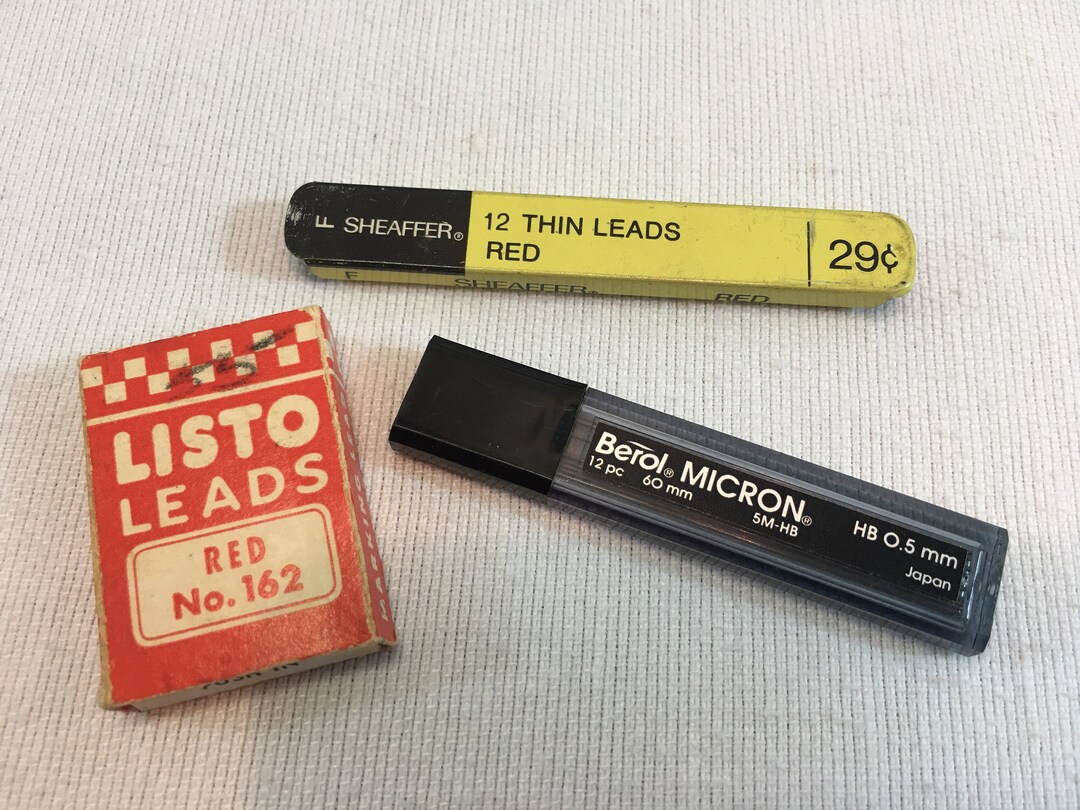 Mechanical Pencil Leads Red Listo Berol MICRON HB ).5 F Sheaffer Thin ...