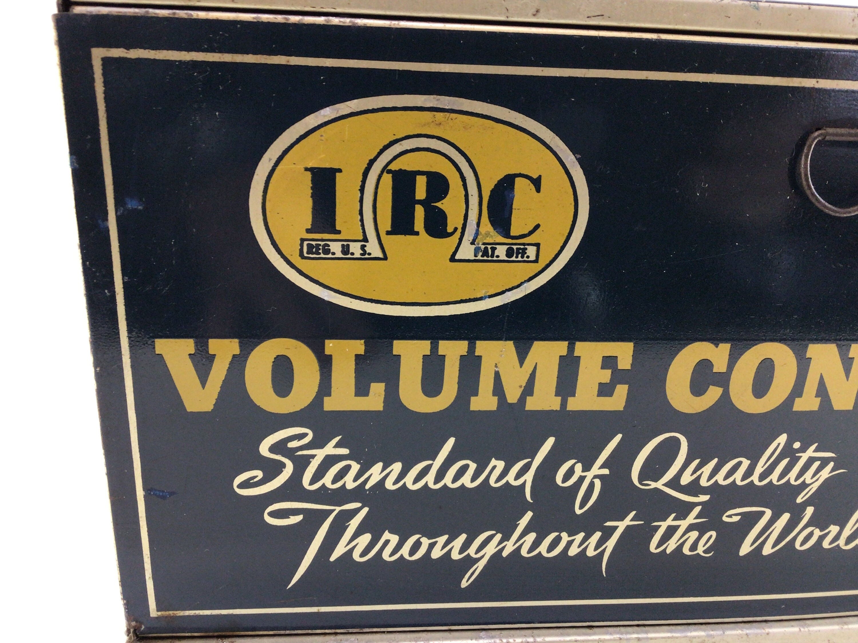 Vintage Advertising Steel Box Electronics Parts Storage Container IRC ...