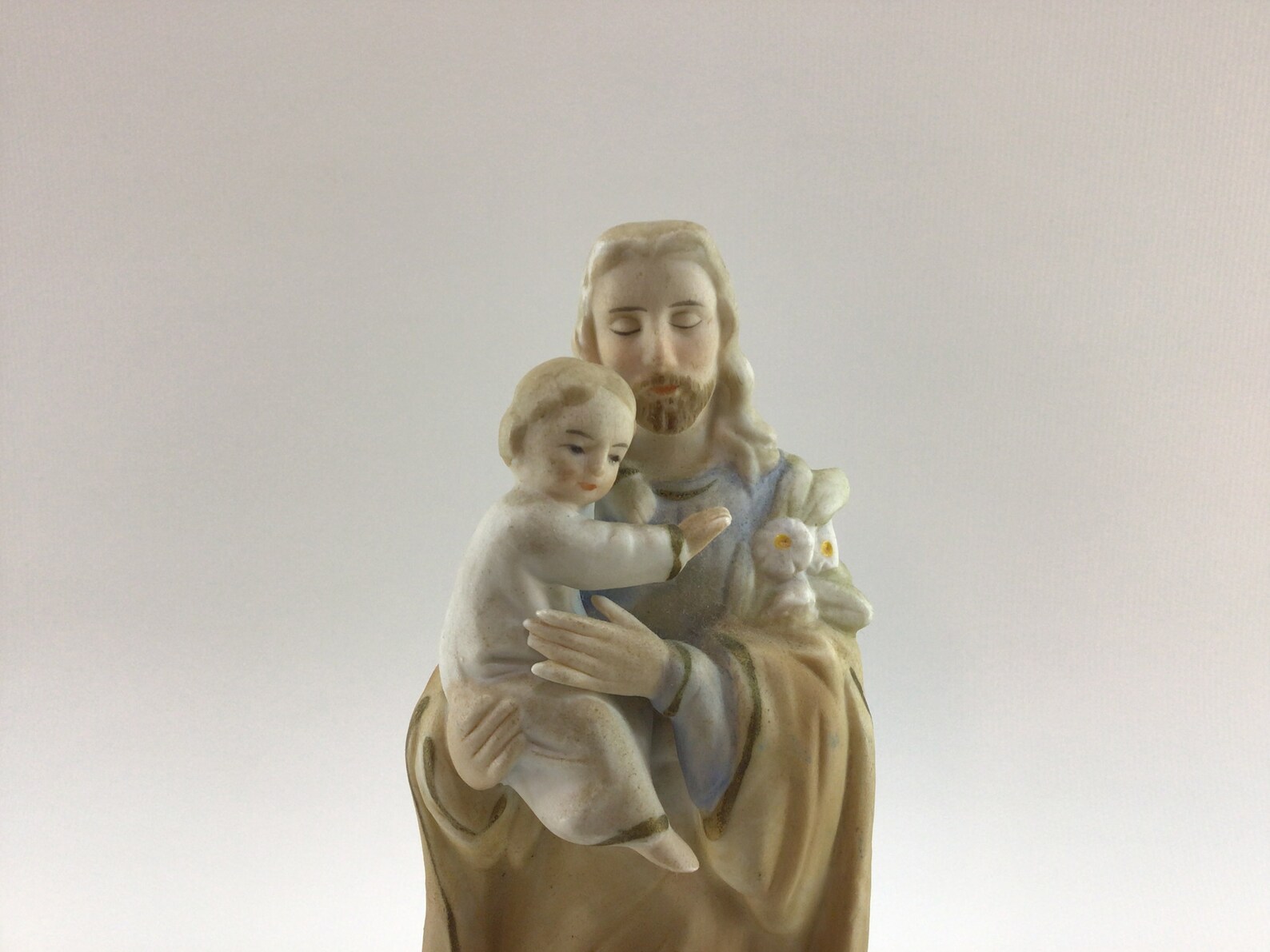 St Joseph Bisque Ceramic Figurine Inarco Mid Century Made in - Etsy
