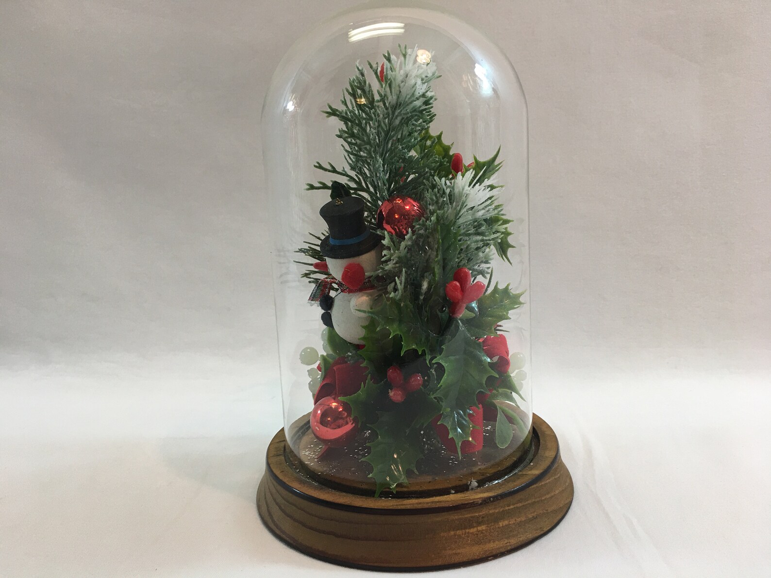 Snowman Holiday Glass Dome Table Top Christmas Home Decor - Etsy
