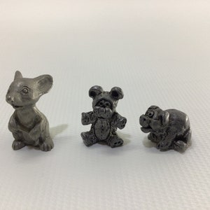 Miniature Pewter Animals Figurine Lot of 9 Vintage Collectible Display ...