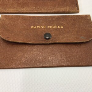 Vintage Leather Wallet WWII Ration Book Tokens Stamps Pouches ...