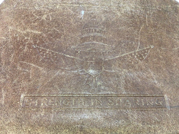 Vintage Leather Wallet WWII Ration Book Tokens Stamps… - Gem