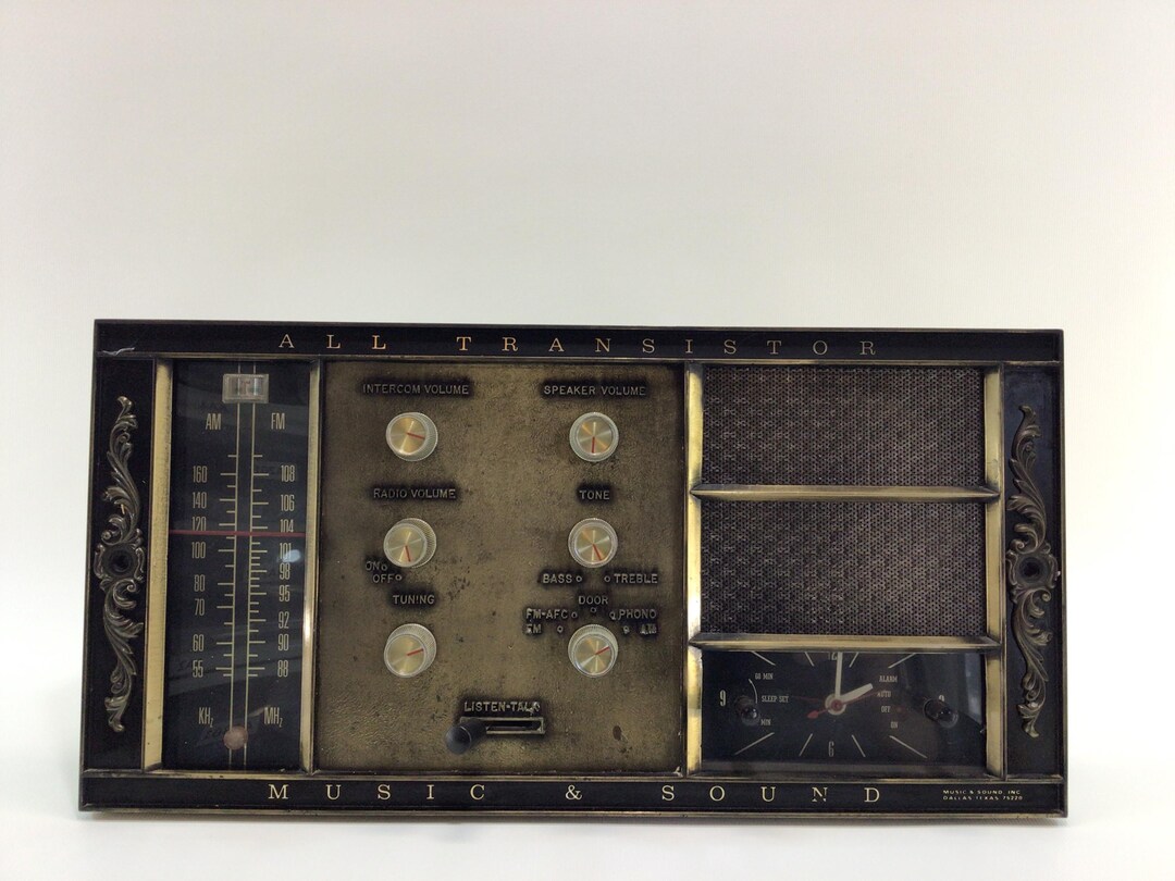 Vintage Radio Alarm Clock Phonograph Intercom System Model 40B Music ...