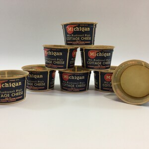 Vintage Cottage Cheese Container Michigan Old Fashion Style Small ...