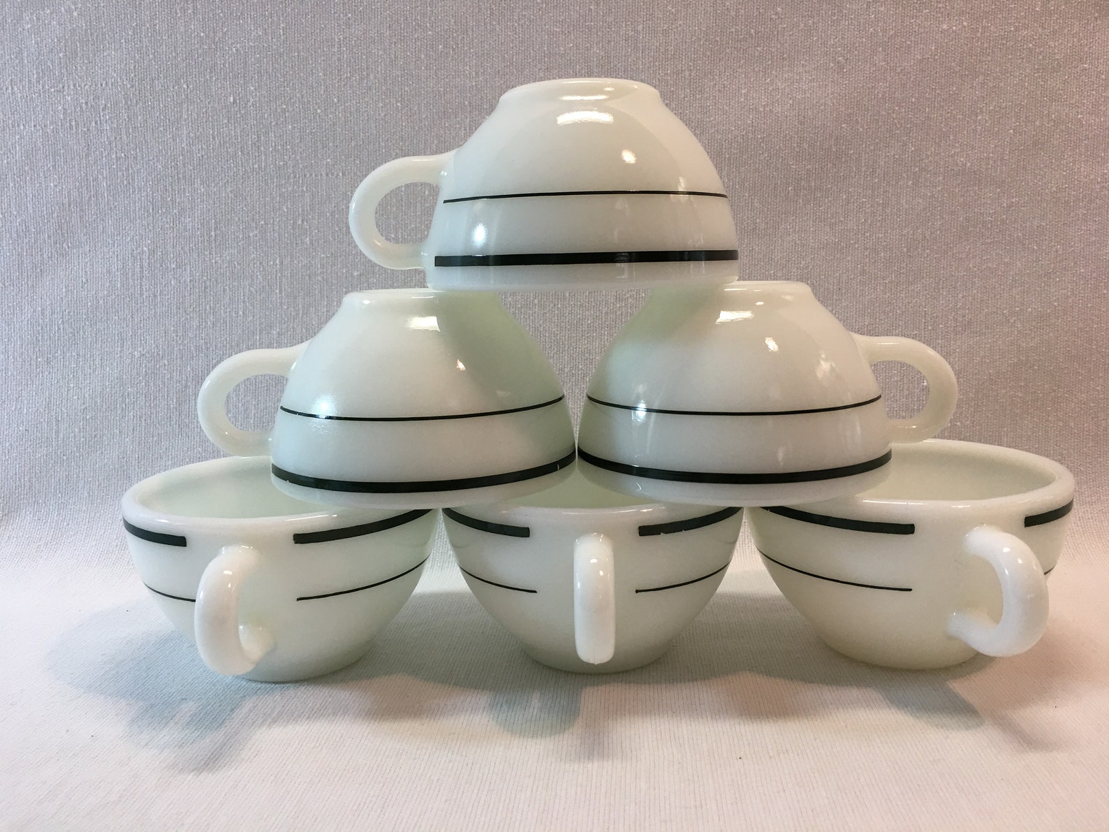 Pyrex Corning Coffee Cups Vintage Retro White Glass With Army - Etsy