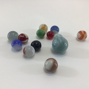 Assorted Vintage Marbles Lot of 13 Includes One Opaque Blue Swirl ...