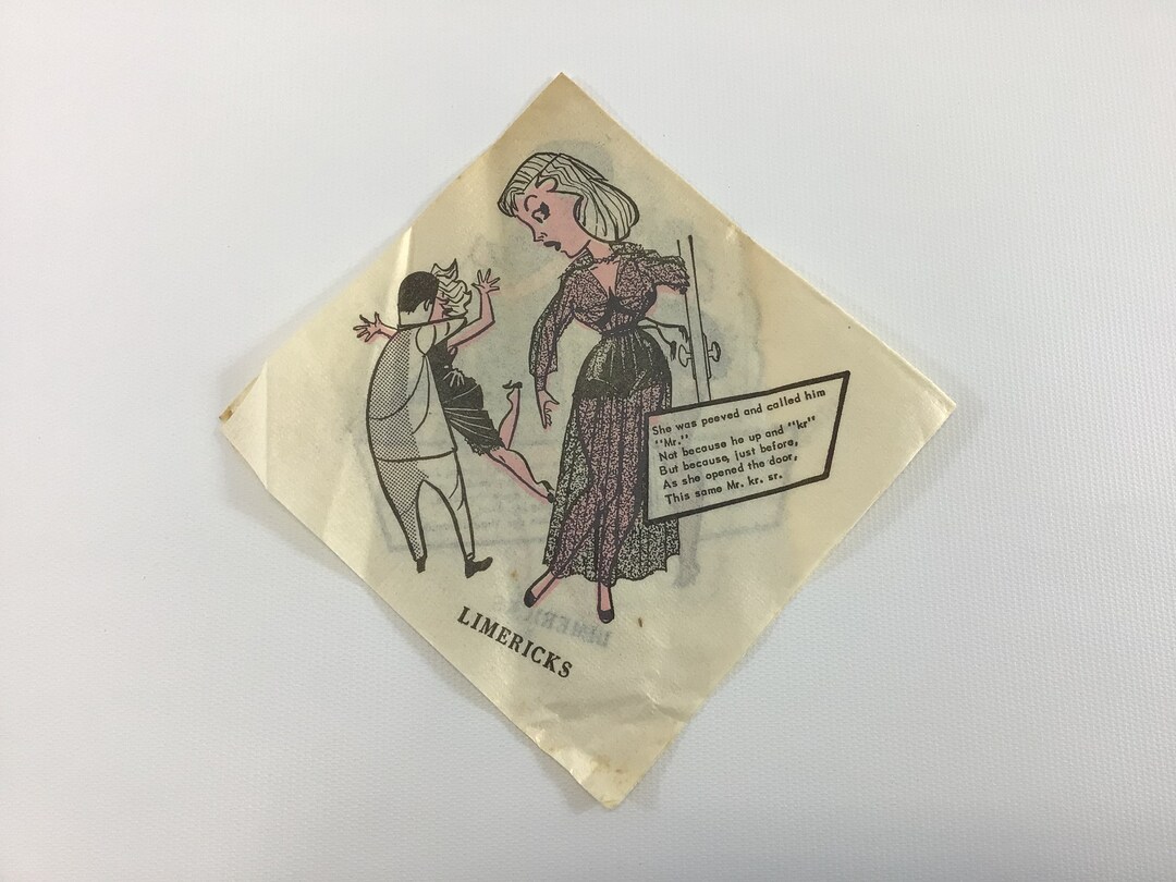 Nightclub Drink Napkin Risque Limericks Vintage Barware Ephemera - Etsy
