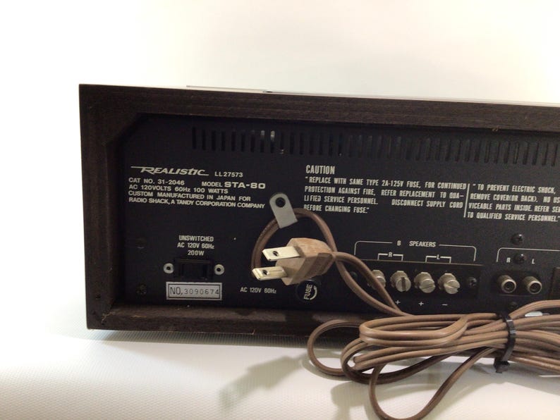 Realistic High Fidelity 82 Watt Stereo Receiver Model STA-80 Vintage ...