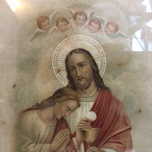 Framed 1899 First Communion Certificate 8 X 10 Antique Religious Home ...