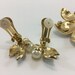 CIRO Pave Rhinestone and Pearl Brooch Large Flower and Leaf Clip ...