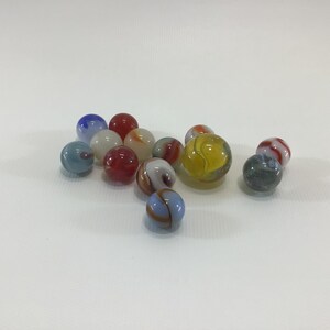 Assorted Toy Marbles Lot of 13 Includes One Yellow Clear Shooter ...