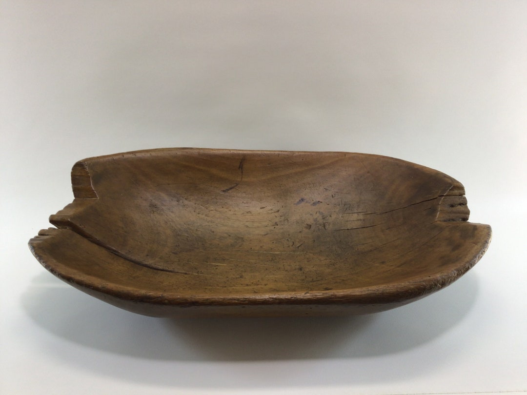 Wooden Dough Bowl Trencher Antique Country Kitchen Treenware Decor ...