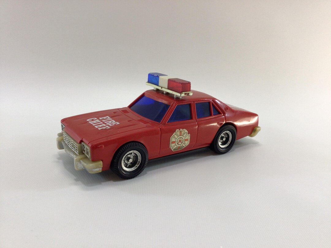 ARCO Fire Chief Car Vintage Hard Plastic Friction Toy Made in Hong Kong ...