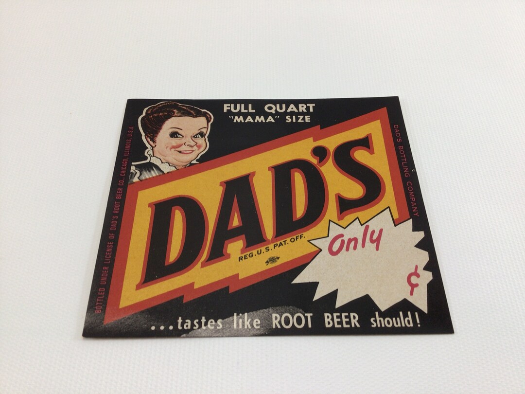 Dad's Root Beer Label Full Quart Mama Size Vintage Chicago Advertising ...