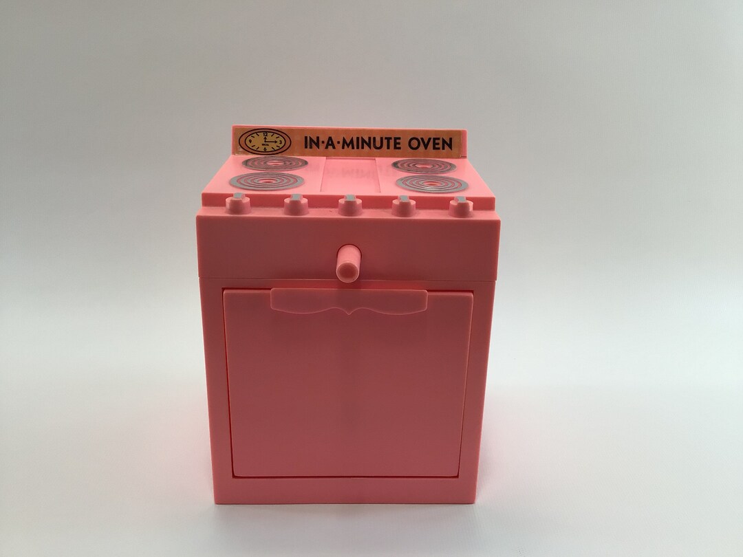 Vintage Toy Oven 1972 Ideal Toys in A Minute Pink Hard Plastic Kitchen ...
