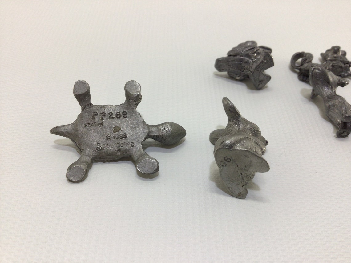 Miniature Pewter Animals Figurine Lot of 9 Vintage Collectible Display ...