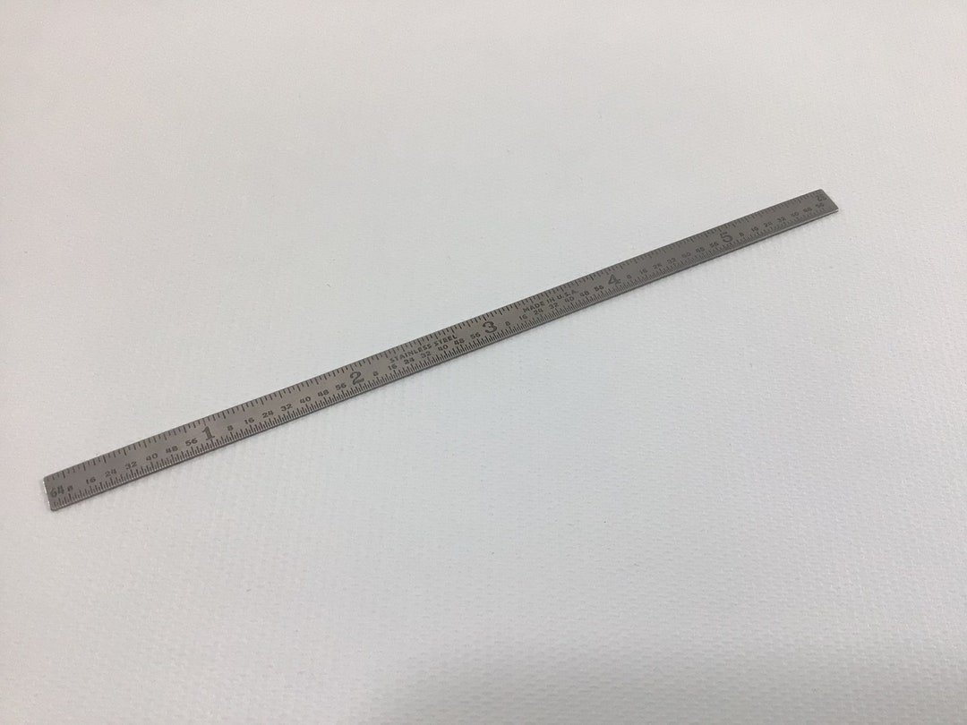 Precision 6 Ruler 1/64 Scale Mid Century Made in USA Quality Stainless ...