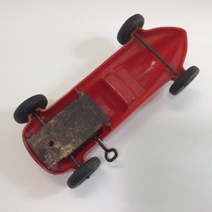 Saunders Wind-up Toy Race Car Vintage Indy Boattail Style Racer Red No ...