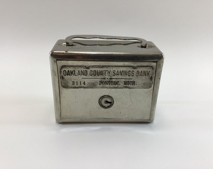 Vintage Advertising Coin Bank Steel Nickel Chrome W F Burns Co Oakland ...
