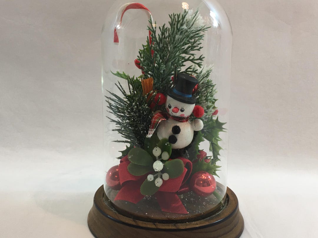 Snowman Holiday Glass Dome Table Top Christmas Home Decor - Etsy