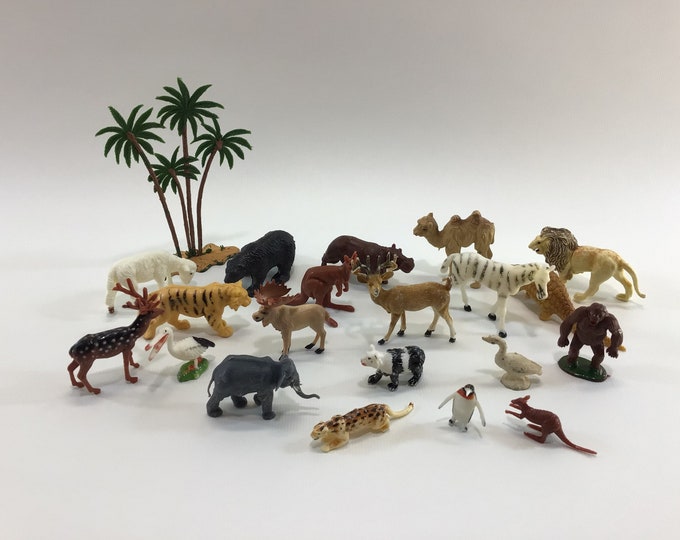 Wild Animals 1970s Plastic Collectible Toy Figurines 20 Assorted ...
