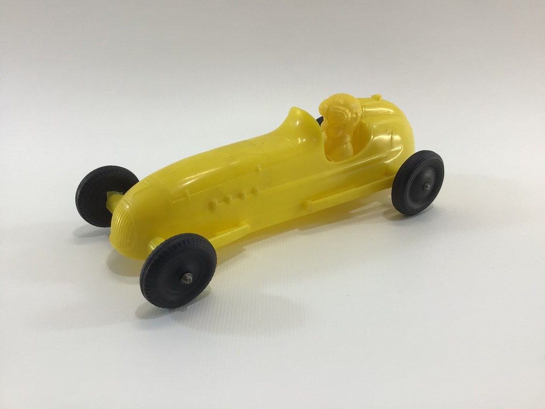 1960s Toy Race Car Yellow No 7 Processed Plastics Boattail Era Style ...