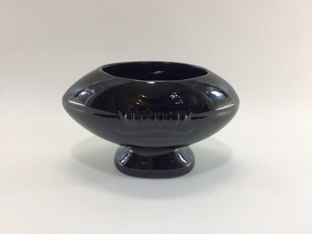 Black Football Ceramic Planter Haeger USA Pottery Mid Century Home ...