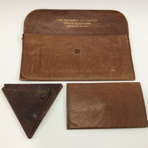 Vintage Leather Wallet WWII Ration Book Tokens Stamps Pouches ...