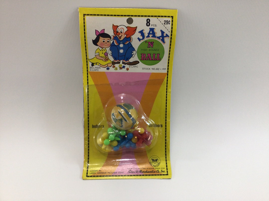 Jax Ball and Jacks Vintage Dime Store Toy on Original Blister Card Bozo ...