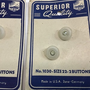 Vintage Superior Quality Buttons on Card Sewing Notions Frosted White ...