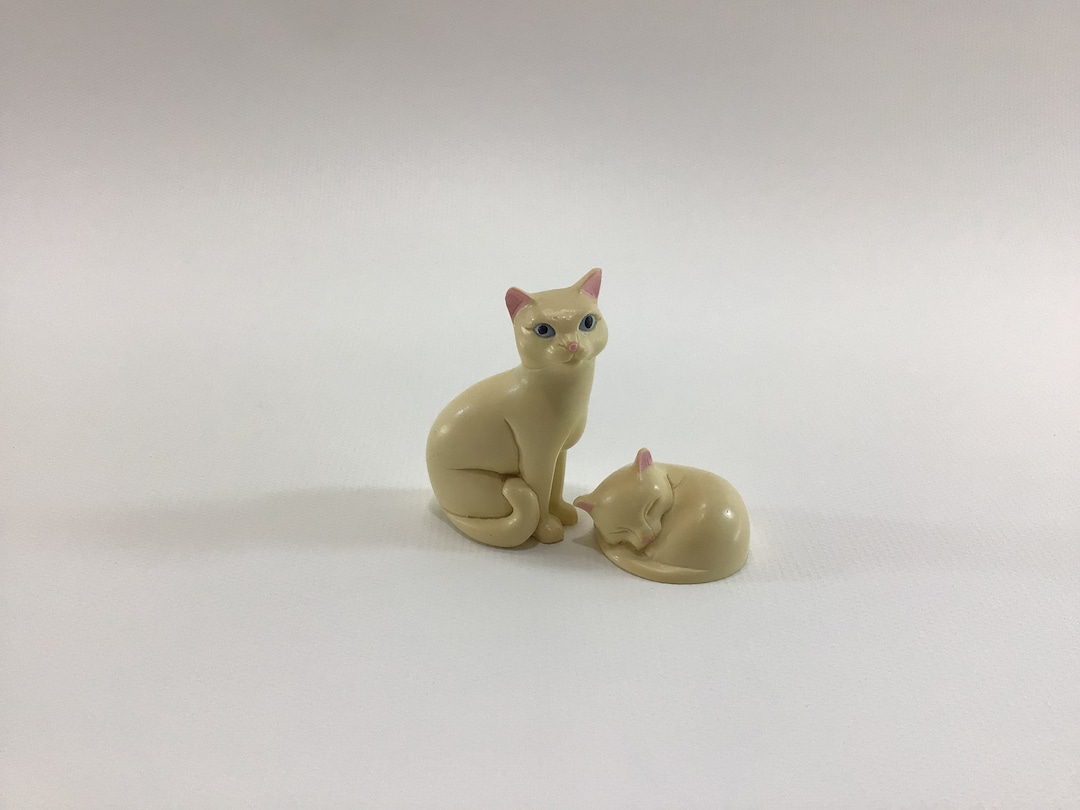 Vintage Miniature Resin Cat Figurines Dollhouse Display Decor - Etsy
