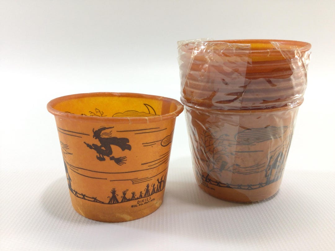 Halloween Dixie Cups Flying Witch Nut Cup Vintage Holiday Ephemera - Etsy