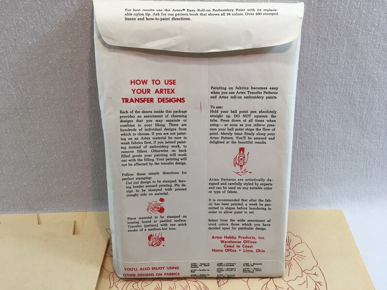 Vintage Artex Hot Iron Transfer Patterns for Textile Painting ...