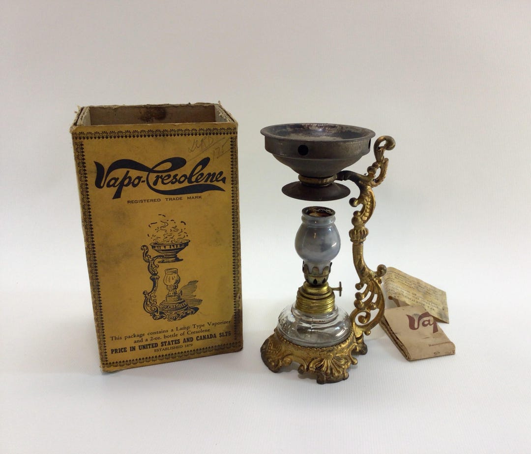 Vapo Cresolene Antique Vaporizer Stand and Box Victorian Medicinal Home ...