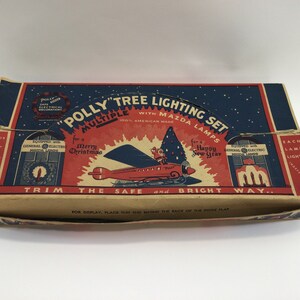 Polly Tree Lighting Set Vintage Christmas Lights 7 Bulb Strand No 57 ...