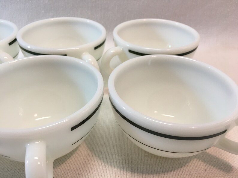 Pyrex Corning Coffee Cups Vintage Retro White Glass With Army - Etsy