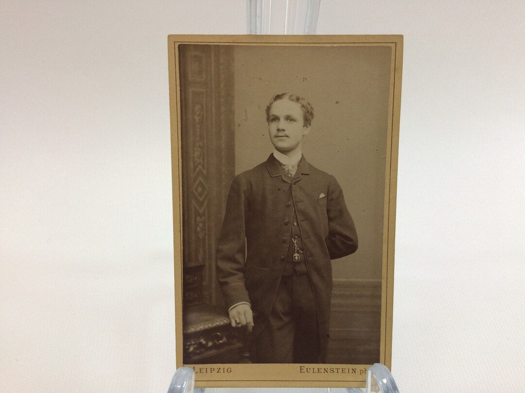 Antique CDV Cabinet Card Photograph Young Regal Gentleman Victorian ...