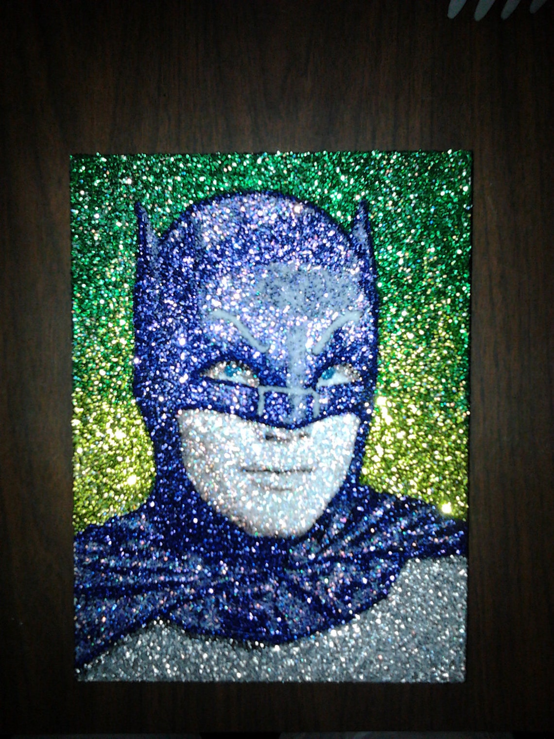 Adam West BATMAN- Glitter Art- 9"x12" - Etsy
